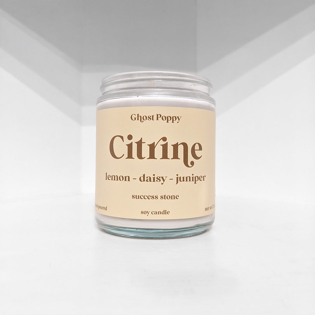 Citrine Candle | Ghost Poppy | Home Fragrance | Chico, CA
