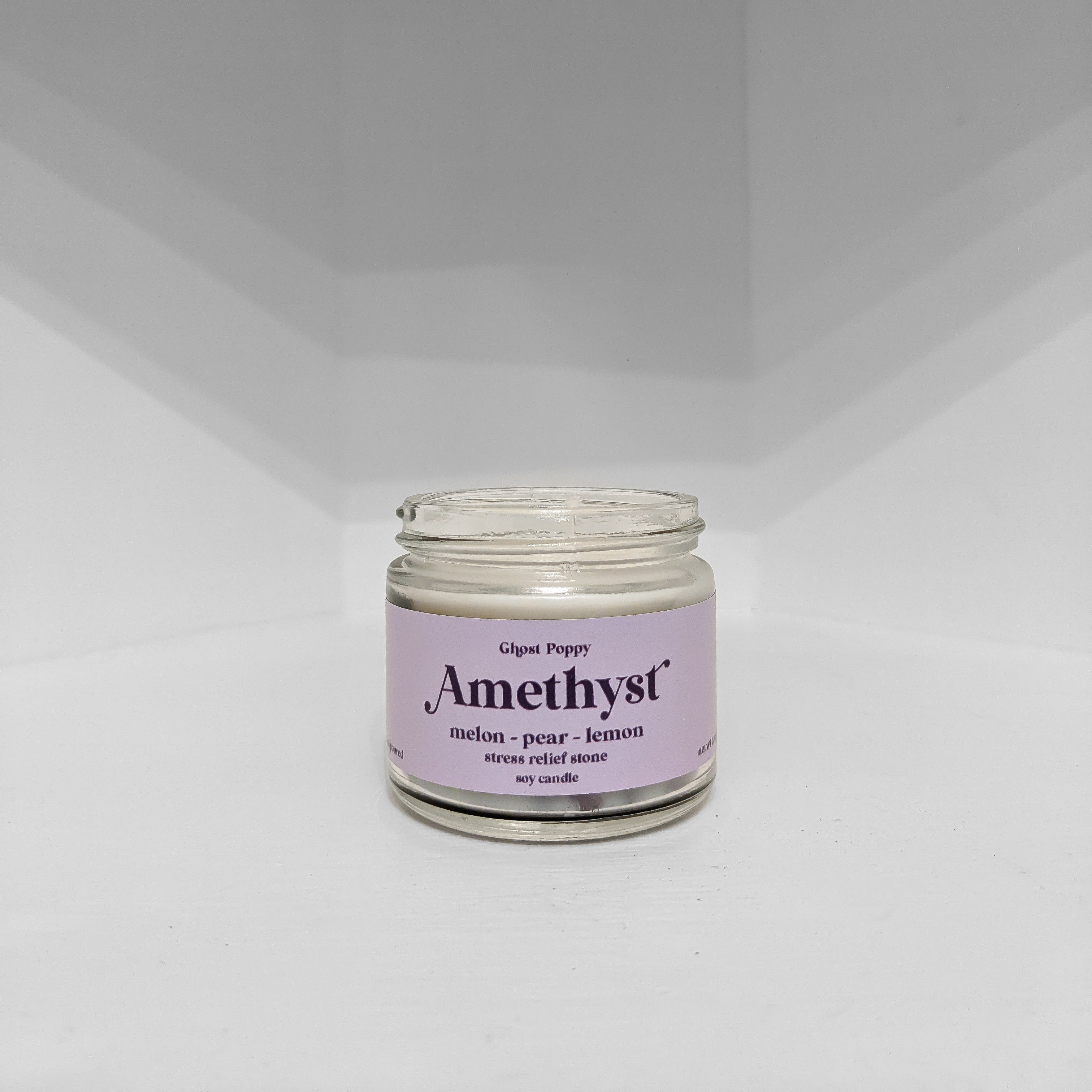 Amethyst Mini Candle | Ghost Poppy | Home Fragrance | Chico, CA